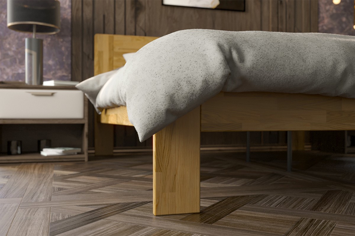 Celomasivní postel z přírodního dubu Amy, provedení D1, 180x200 cm#N ...