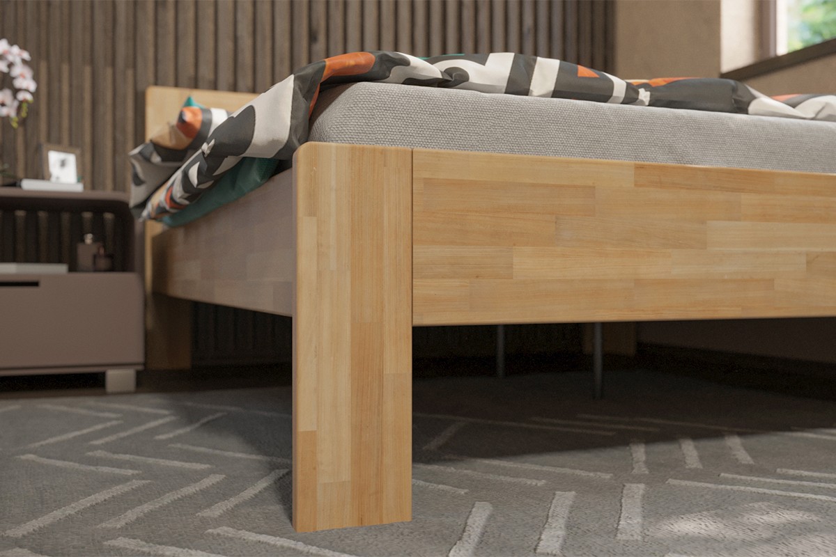 Rohová dřevěná postel Lola, pravý roh, provedení BK1, 80x200 cm | ProSpánek