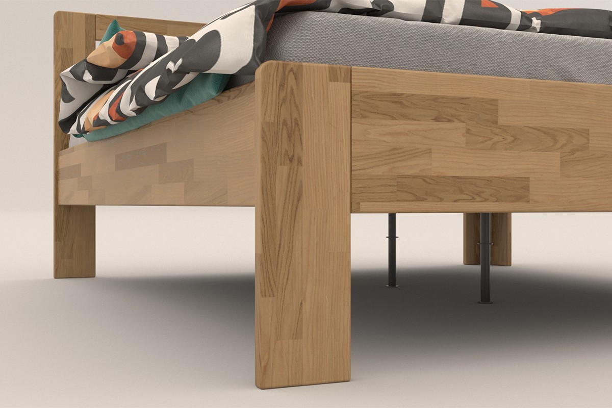 Rohová dřevěná postel Lola, pravý roh, provedení D1, 90x200 cm | ProSpánek